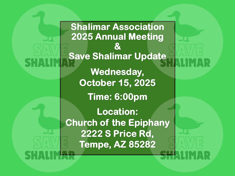 Shalimar Association Annual Meeting – Save Shalimar